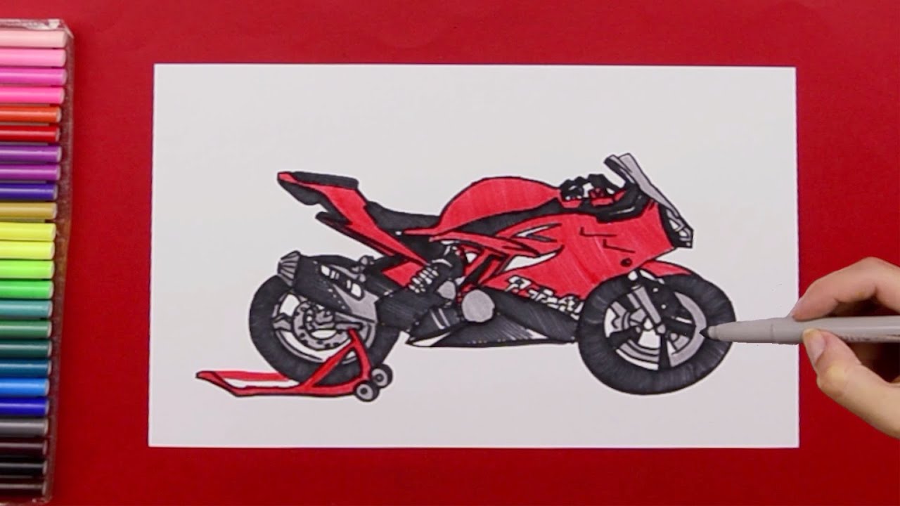 How to draw TVS Apache super bike - YouTube