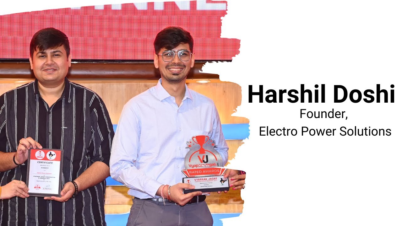 Mr. Harshil Doshi sharing his views after receiving Vyapaar Jagat Award ...