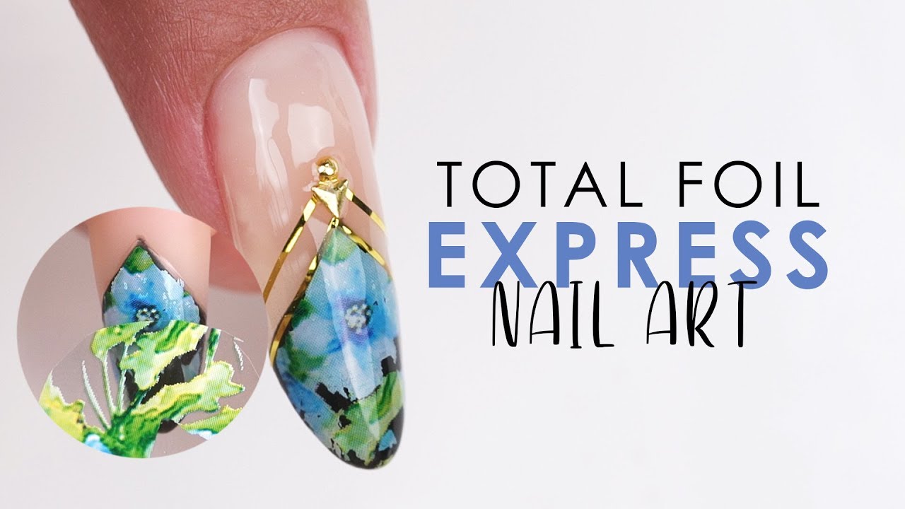 Total Foil Express nail Art Blue - YouTube
