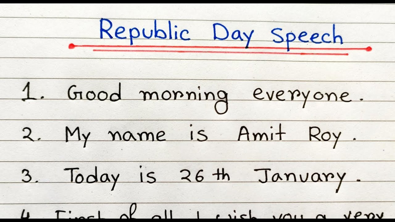26th January speech in English | Beautiful Speech on Republic Day ...