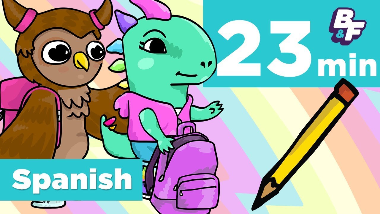 Back to School Beginner Spanish Compilation | BASHO & FRIENDS Learning ...