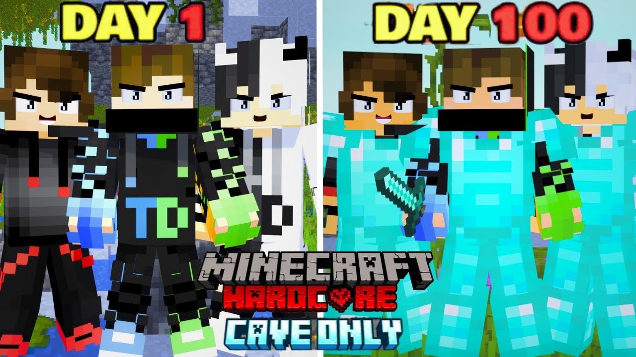 We SURVIVED 100 Days in a CAVE ONLY World in Minecraft Hardcore - YouTube