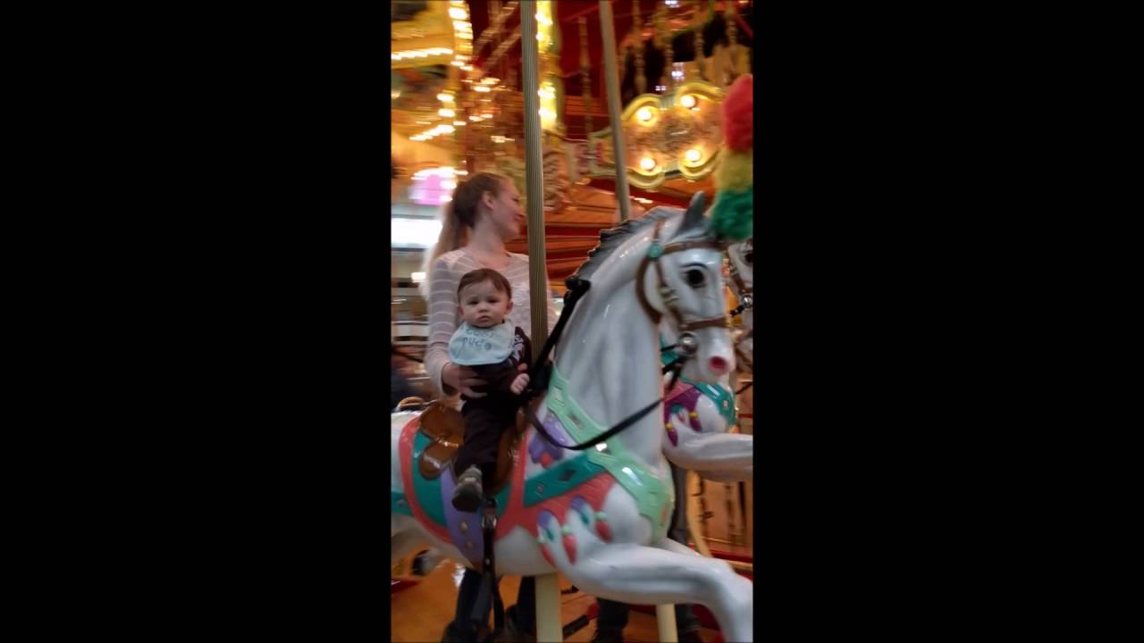 1st Merry Go Round Ride for Twins - YouTube
