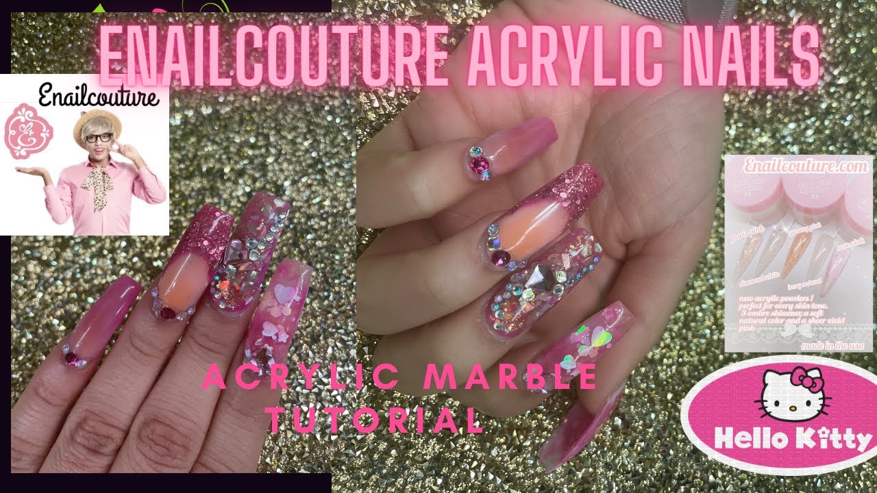 enailcouture acrylic nails/ marble nail tutorial - YouTube