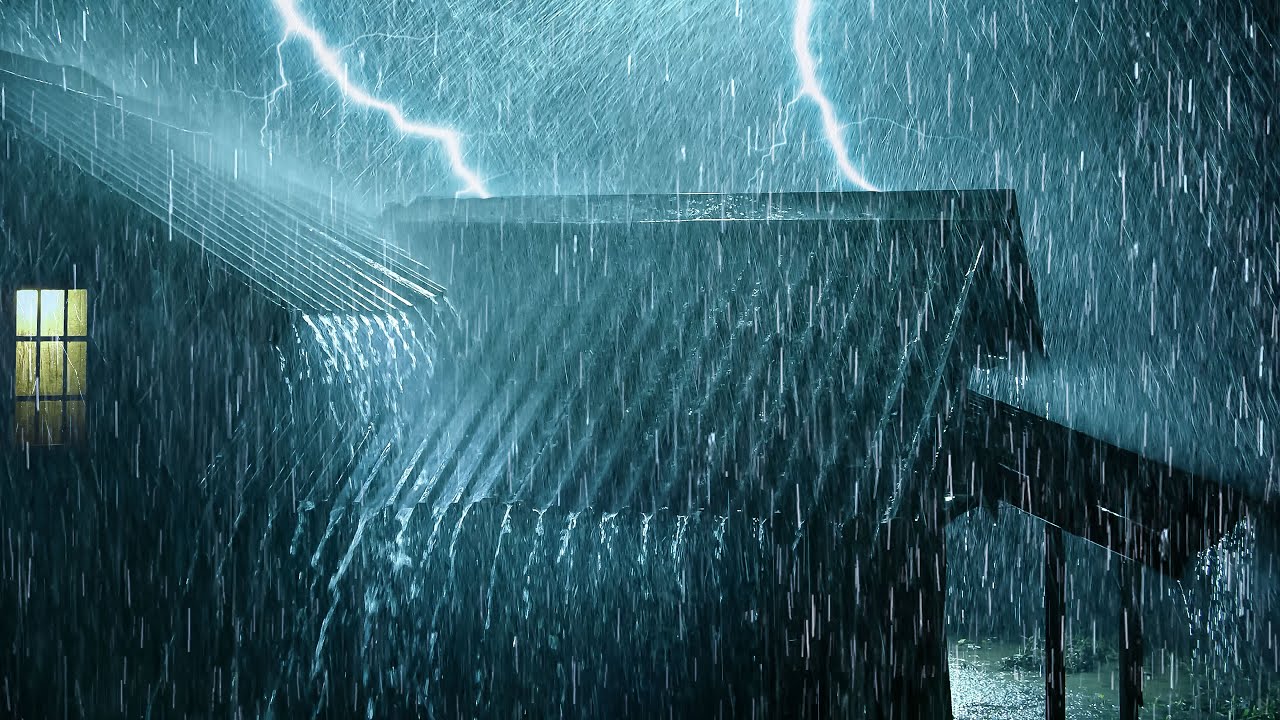 Help You FALL ASLEEP FAST in 3 Minutes with Real Heavy Rain on Tin Roof ...