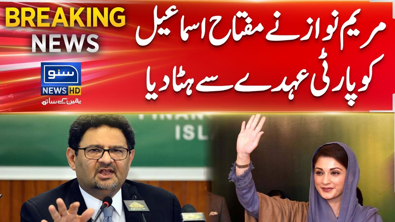 Maryam Nawaz removes Miftah Ismail from party position | Breaking News ...