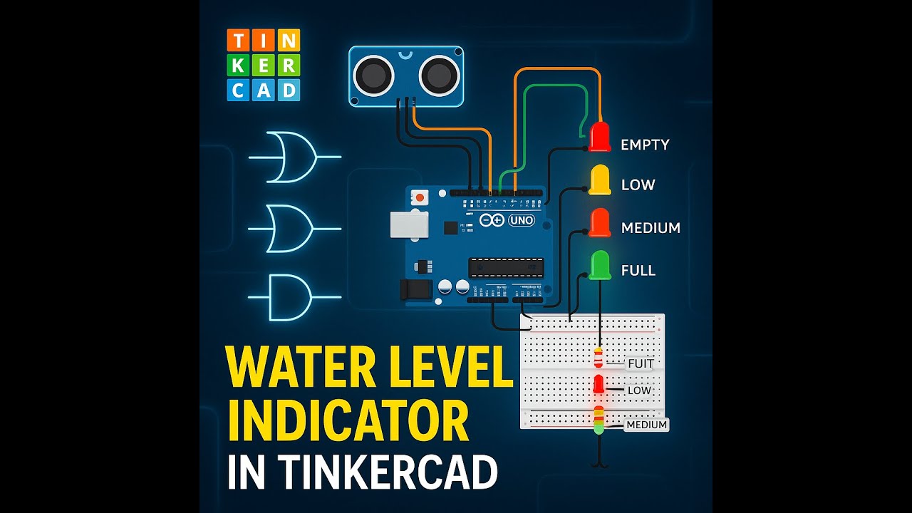 Water Level Indicator Project using Tinkercad #tinkercad # ...