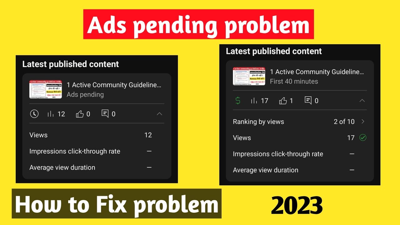 Ads pending problem | ads pending youtube | ads pending youtube | Ads ...