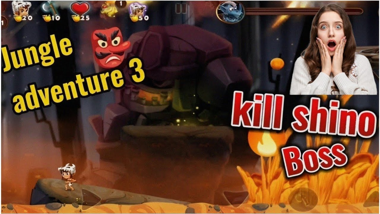 Rhino Boss Fight 🦁🦁 jungle Adventure 3 🦁🦁 All boss fight - YouTube