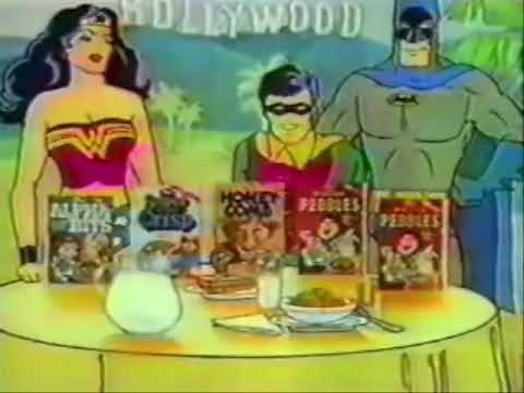 1982 Post Ceral commercial features Superman Wonder Woman Batman and Robin 