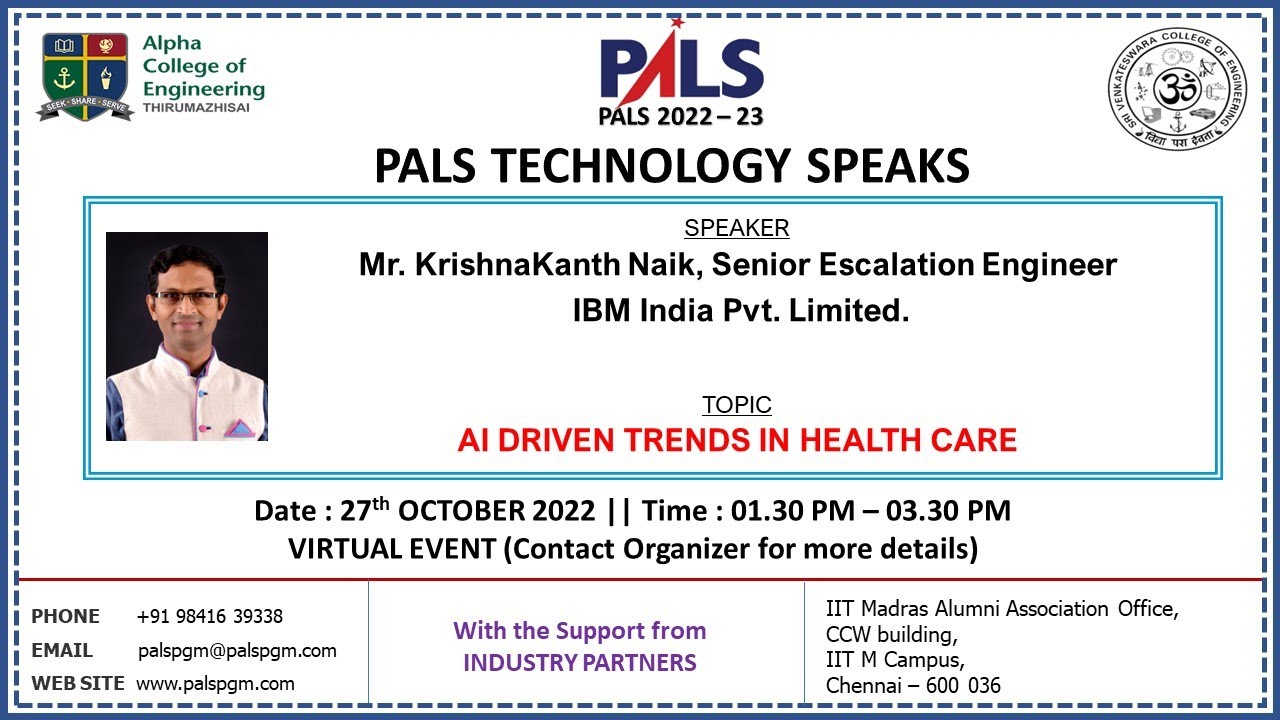 PALS TECHNOLOGY SPEAKS ON AI DRIVEN TRENDS IN HEALTH CARE - YouTube