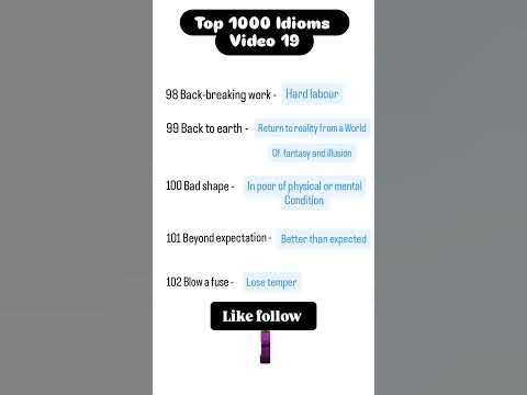English Top 1000 Idioms part 19 #english #trend #learnenglish #study # ...