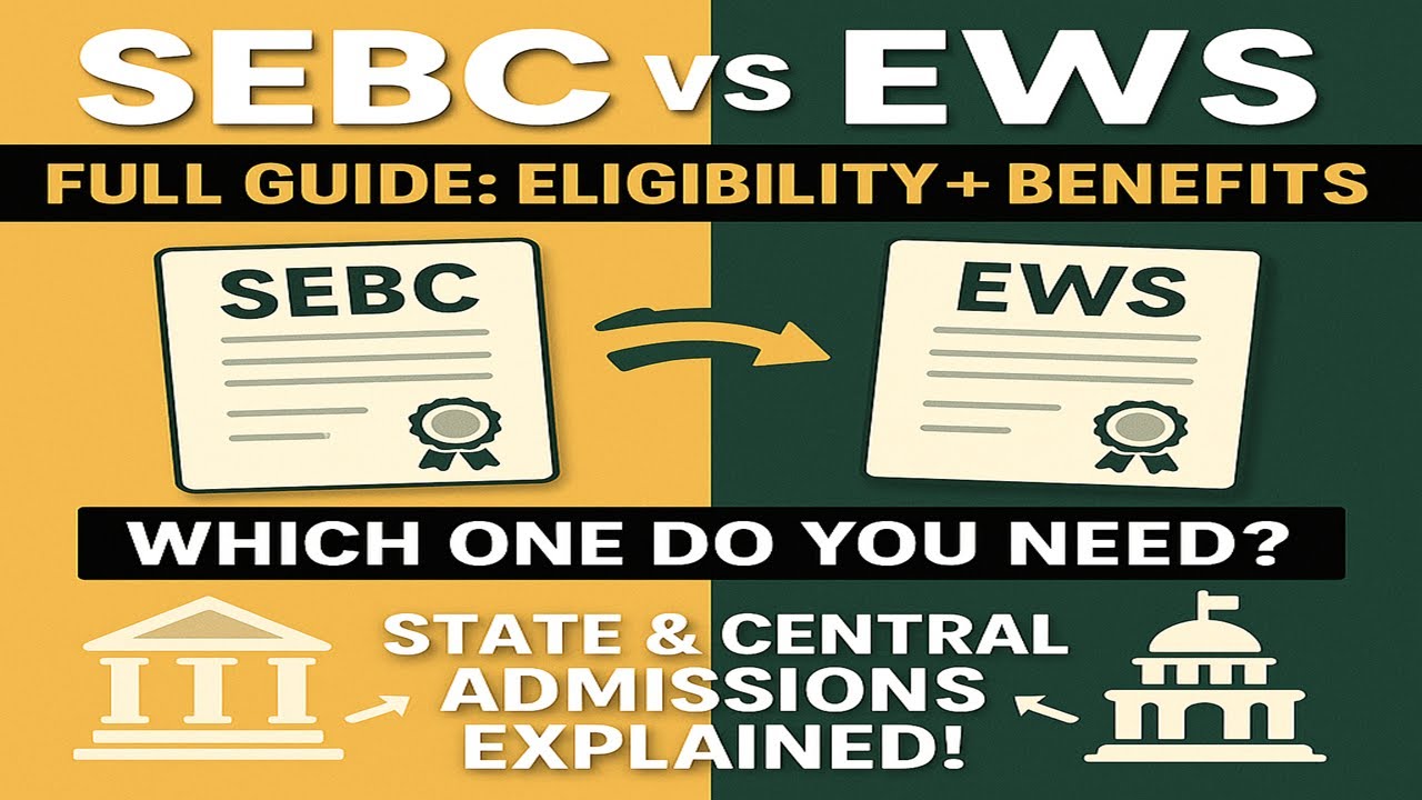SEBC & EWS Categories Explained: Are You Eligible? - YouTube
