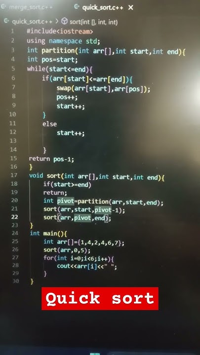 Quick Sort#recursion #shortsvideo #coding - YouTube