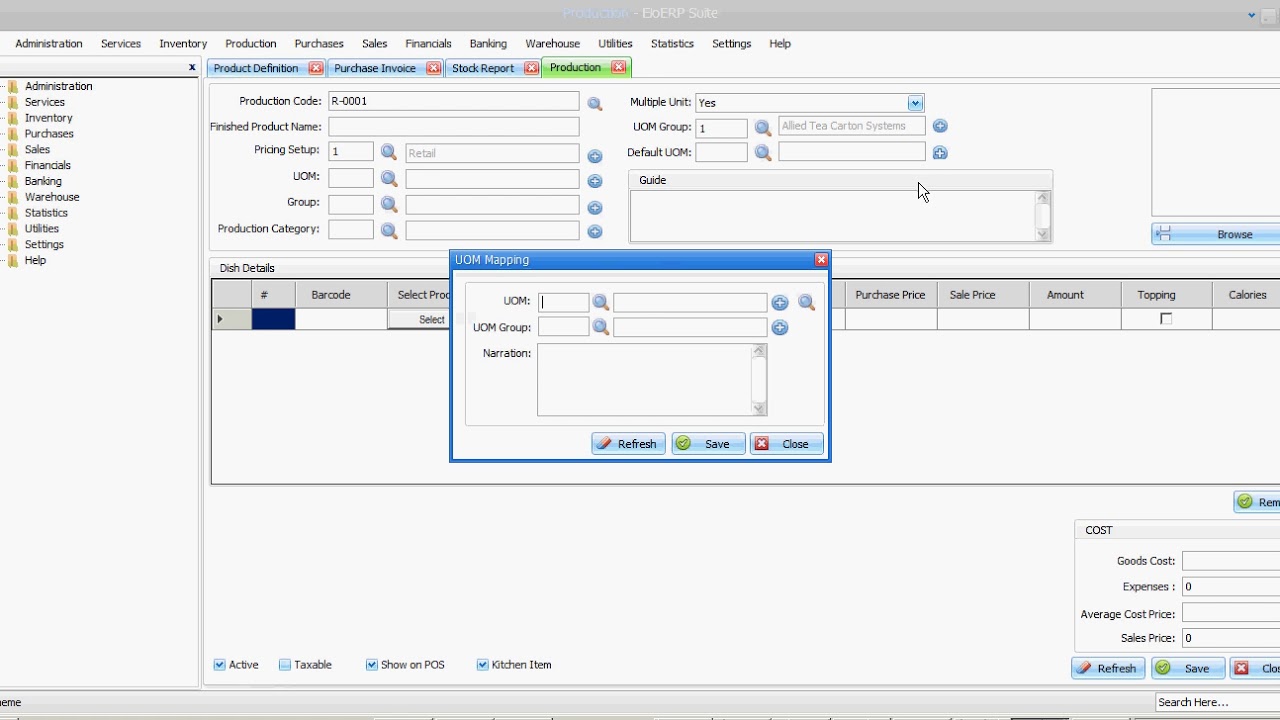 EloERP Production Type 1 - On Sale Raw Material Reduce - Tea ...
