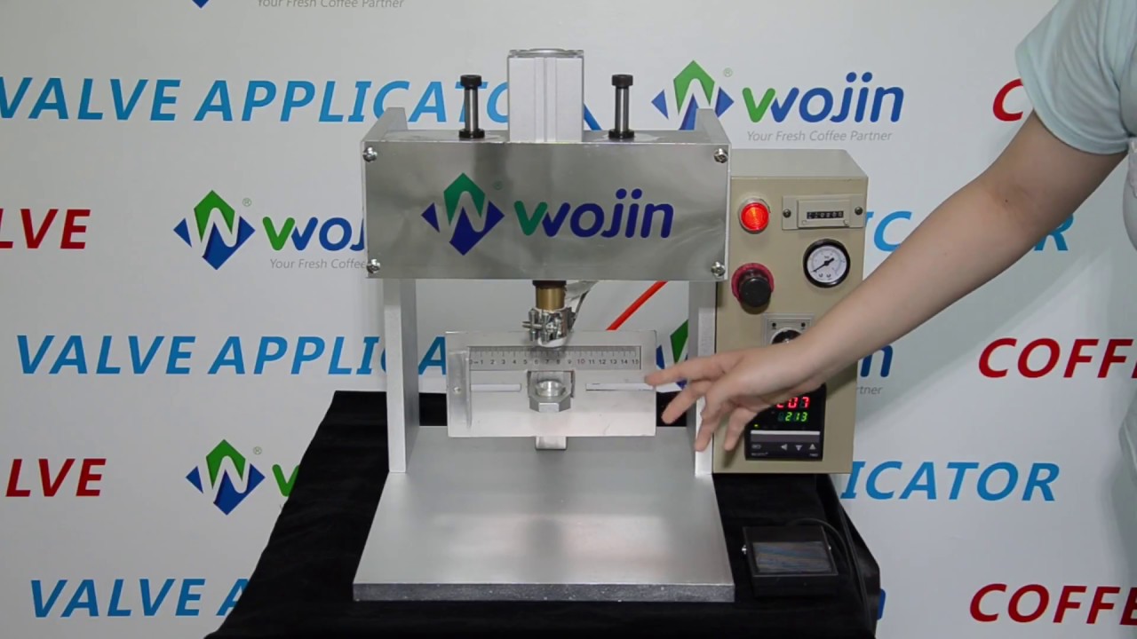 Coffee Valve Applicator VM 02 welding one way valve to coffee pouch ...