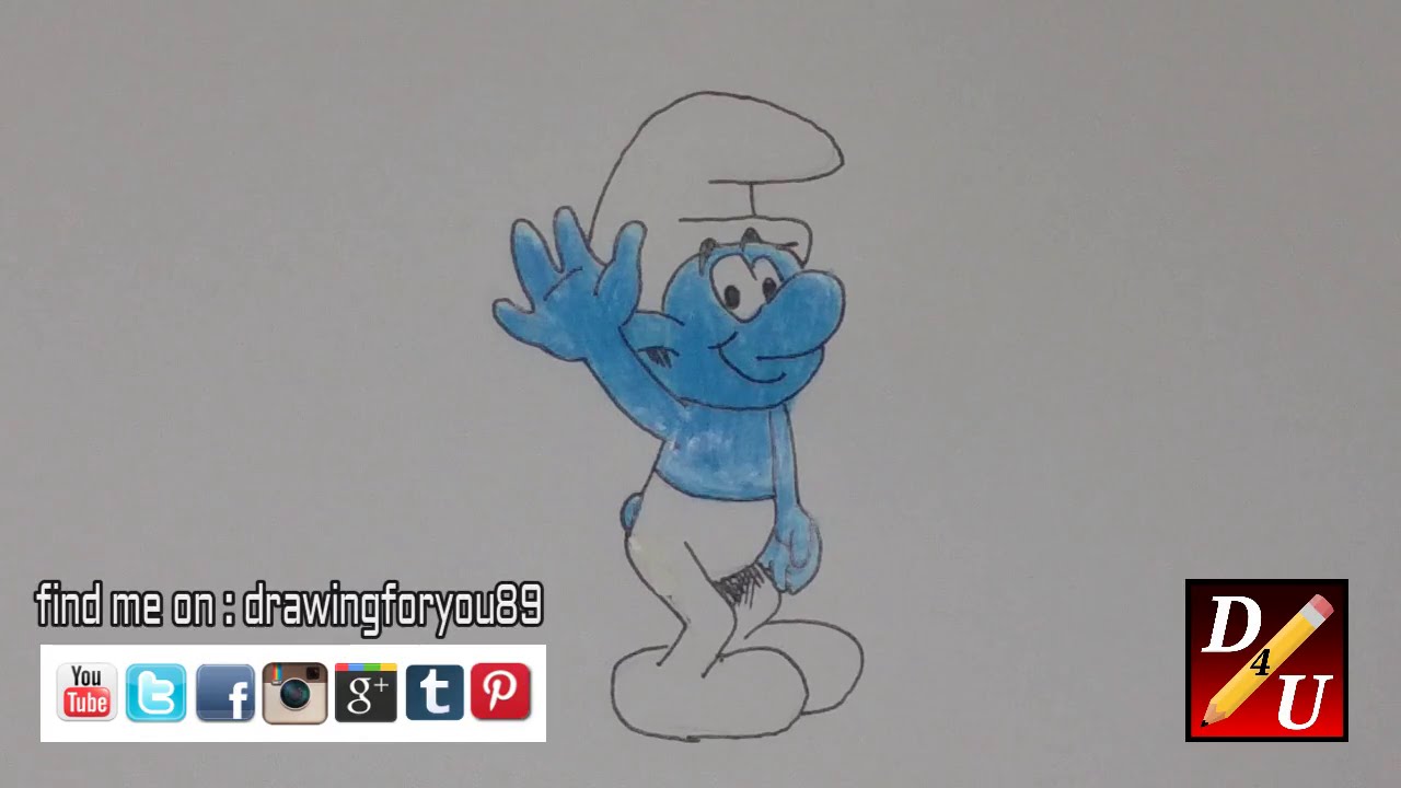 How To Draw Smurf Clumsy / Cara Menggambar Clumsy Smurf - YouTube