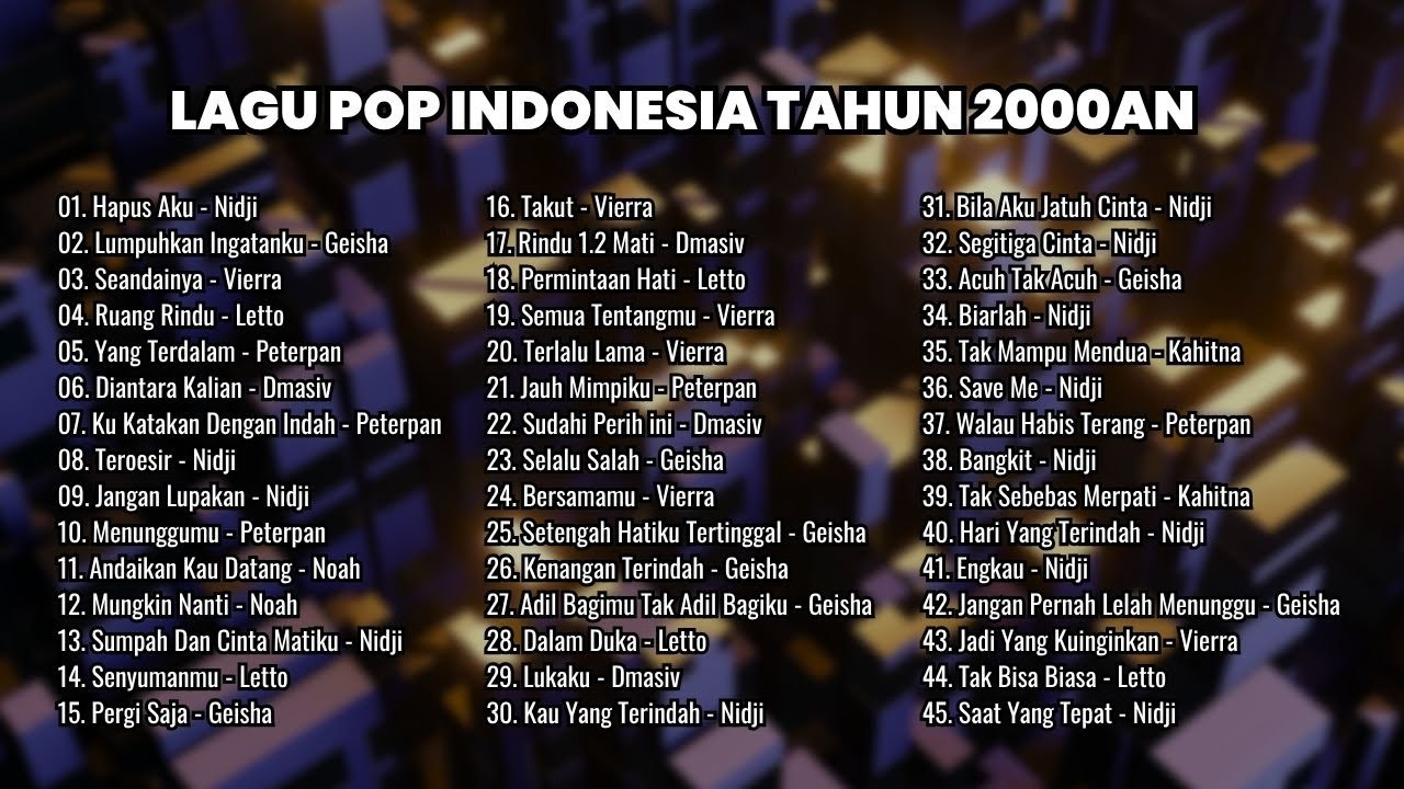 LAGU POP INDONESIA TAHUN 2000AN || TOP PLAYLIST 2000AN - YouTube
