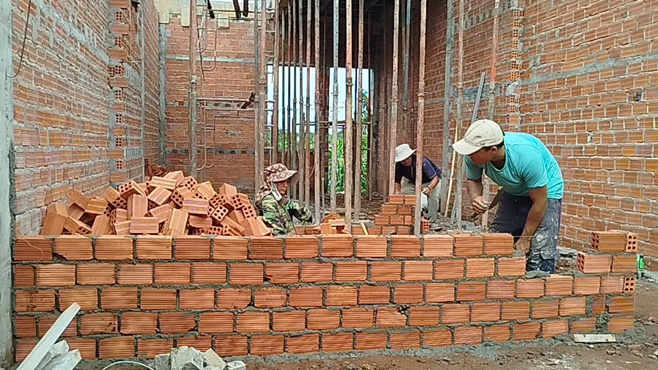 Techniques and Tips for Building Brick Walls Quickly and Neatly - YouTube