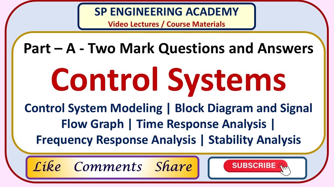 Control Systems - Part - A - Two Mark Questions and Answers - YouTube