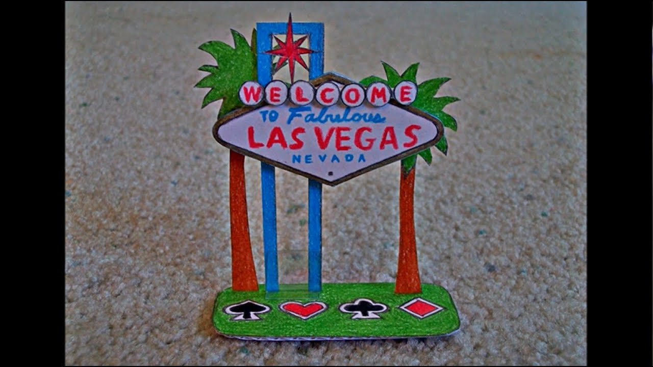 Paper Model of the Las Vegas Welcome Sign - YouTube