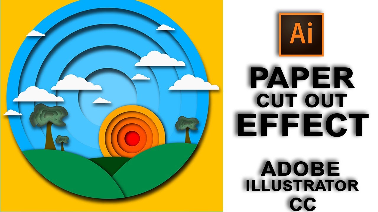 PAPER CUT ART EFFECT IN ILLUSTRATOR TUTORIAL - YouTube