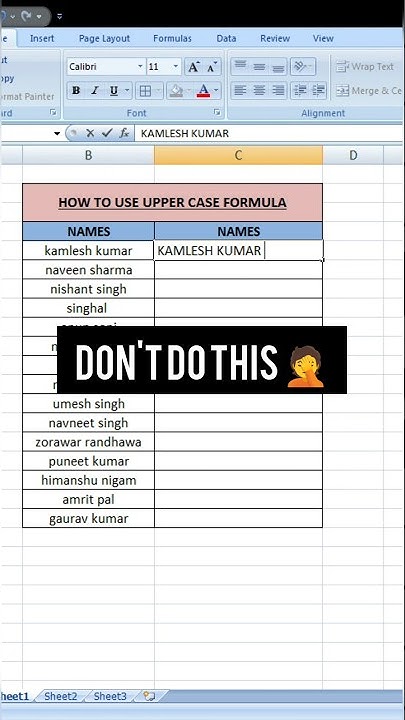 Learn how to use Upper case formula 🔥 | Excel tips and tricks #learning ...