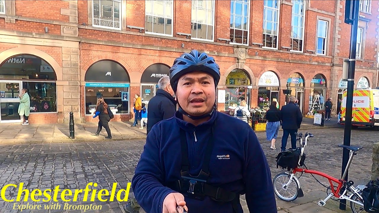 Brompton ride exploring Chesterfield Town, England - YouTube