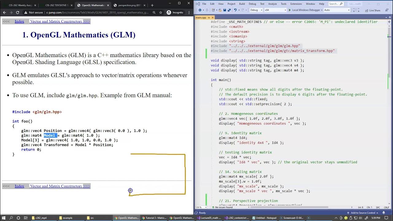 523 Glm Opengl Mathematics Library Youtube