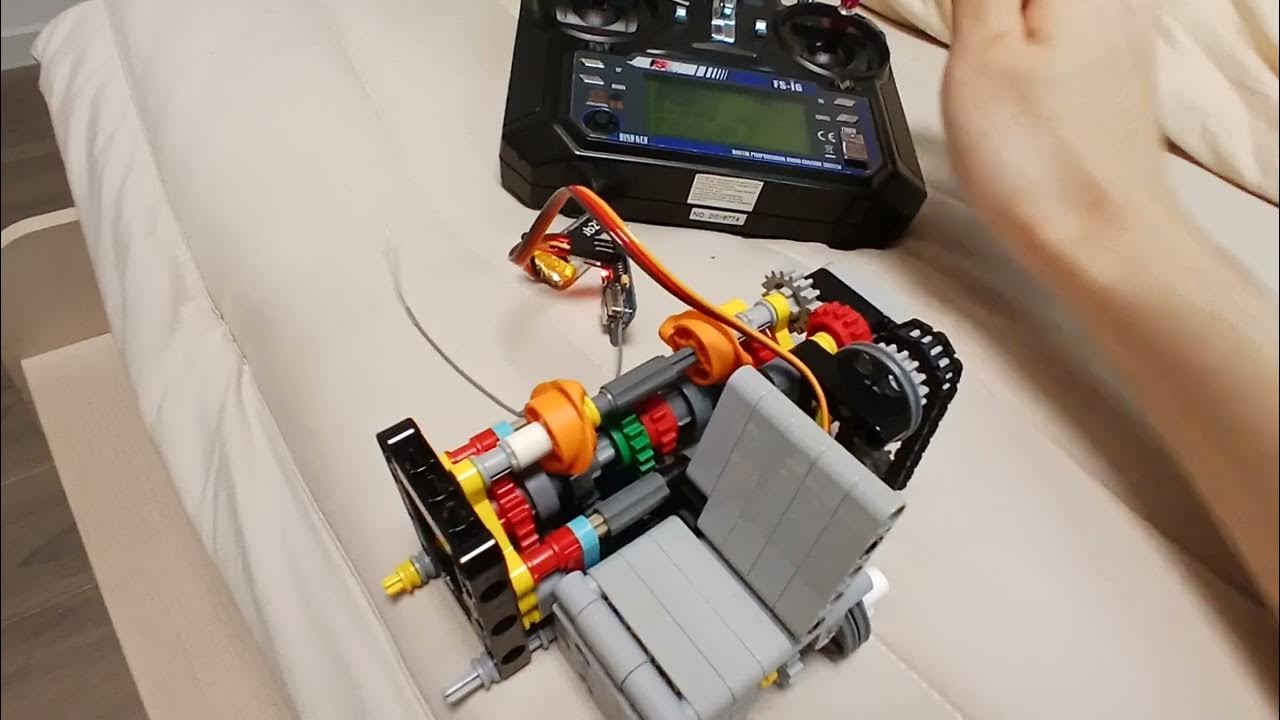 LEGO 3+R sequential transmission with Geekservo controlled(powered by 1s lipo) - YouTube