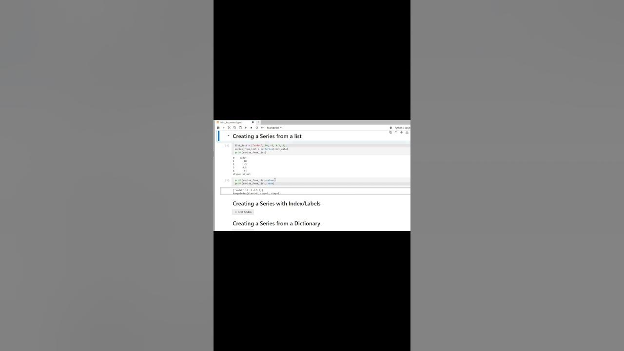 Pandas Series : Creating Series From List - YouTube