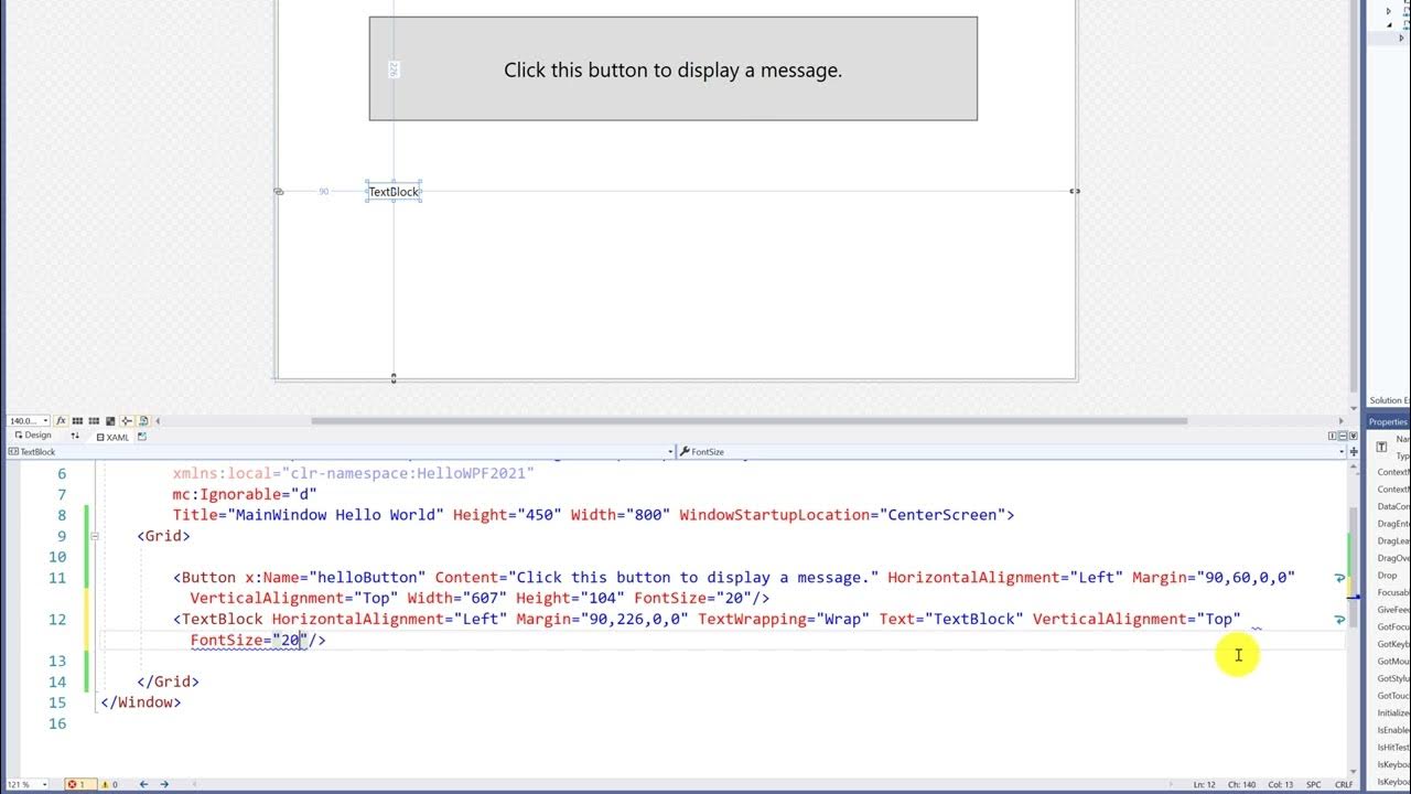 VB.NET สอนเขียนโปรแกรม Hello World แบบ WPF App (2/3) .NET Framework - YouTube