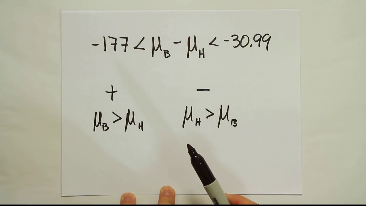 Interpreting an Interval for the Difference between Two Means, Problem ...