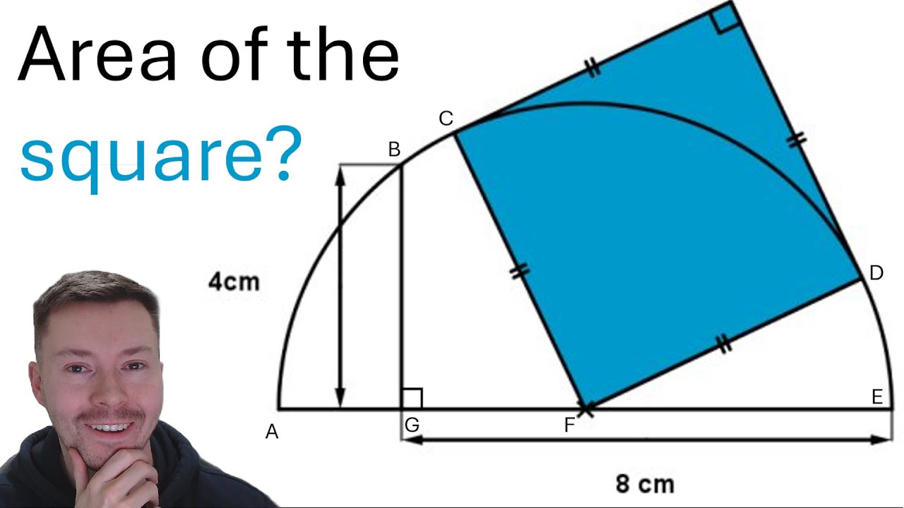 Can you find the area of the blue square? | #maths | #geometry | # ...