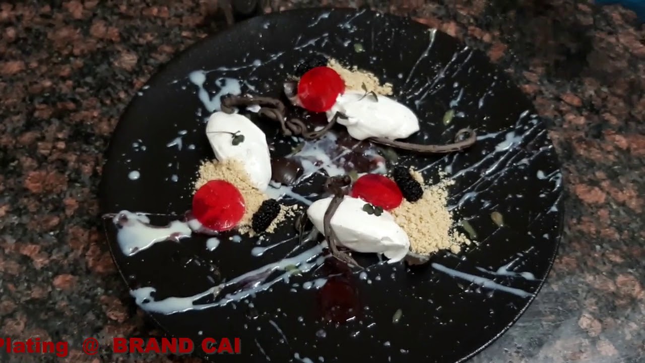 Display of Rustic Custard Apple Quenelle Dessert Plating - YouTube