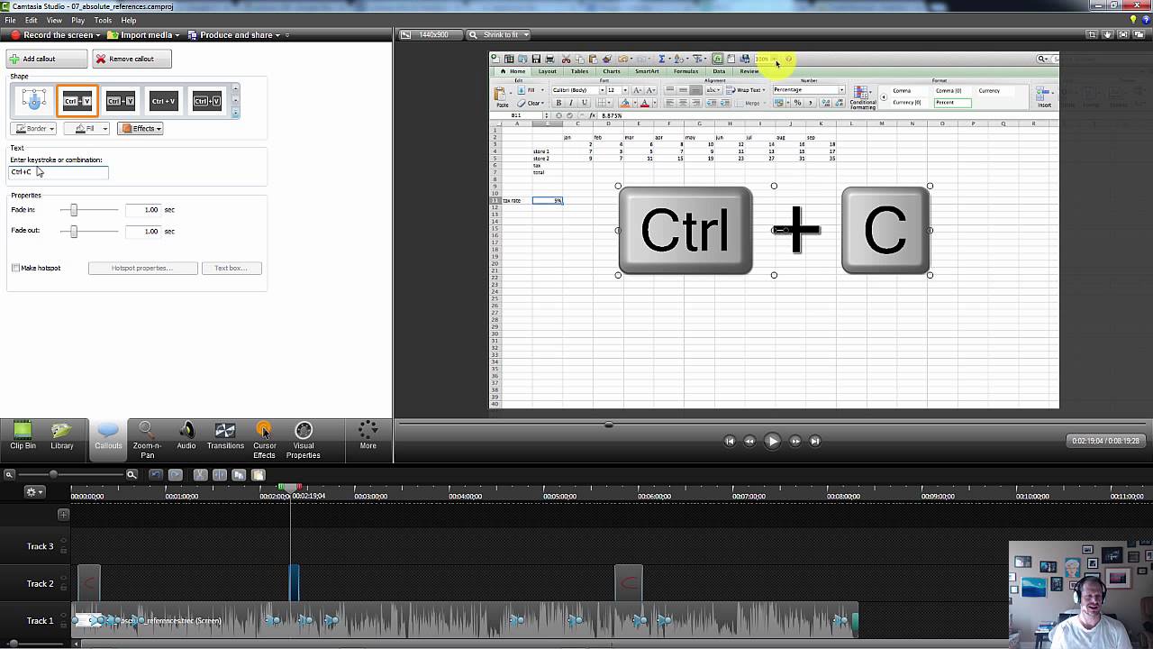 adding keyboard key callouts in camtasia - YouTube