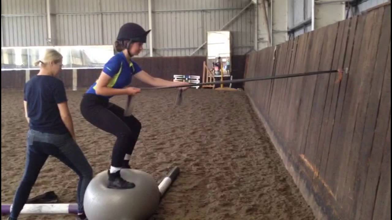 Rider Fitness/Balance exercise with Pilates Ball - YouTube