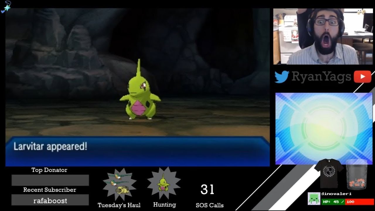 Shiny Larvitar via SOS in Pokemon Ultra Sun and Moon - YouTube