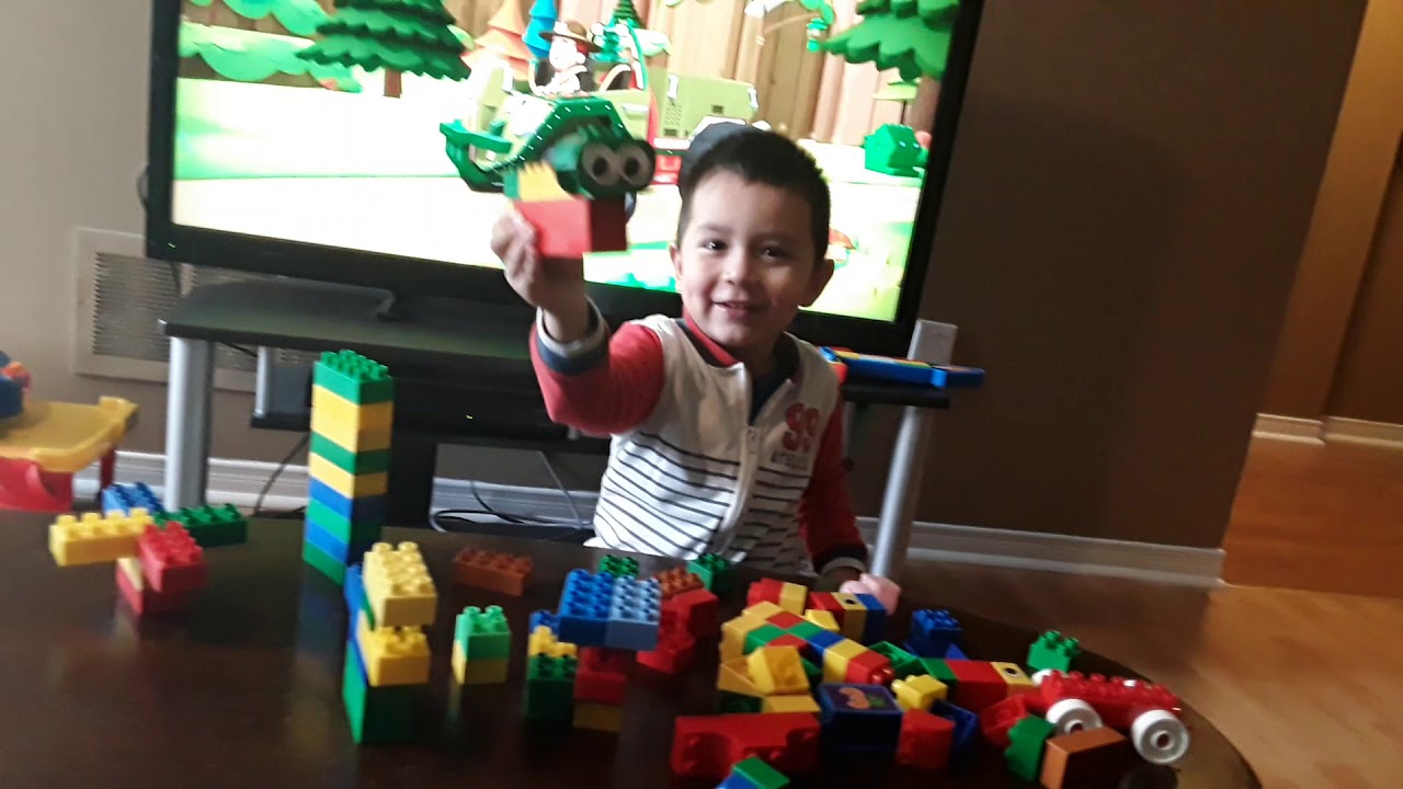 KJ playing LEGO - YouTube