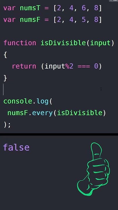 4) Every - JS Array Methods Under A Minute #Shorts - YouTube