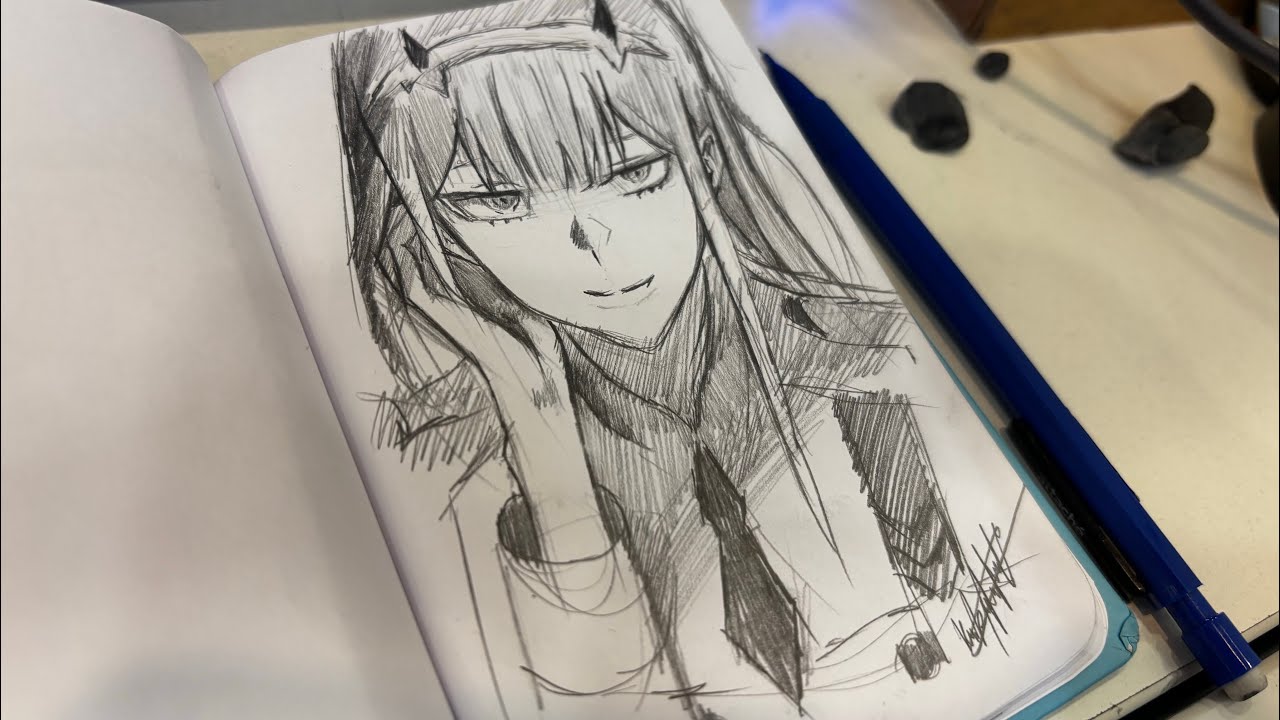 How i draw 02 Darling in the franxx #darlinginthefranxxedits #02 - YouTube