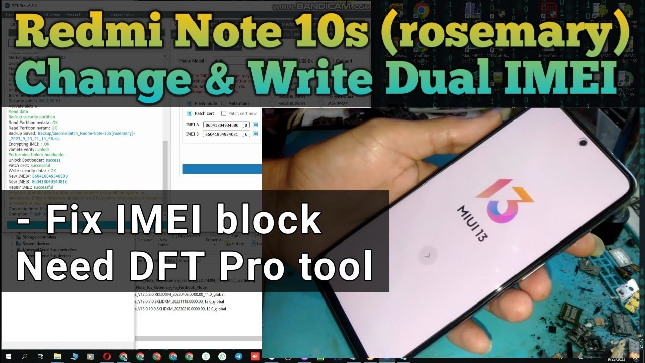 Write Dual IMEI Redmi Note 10s IMEI Change by DFT Pro Tool ...