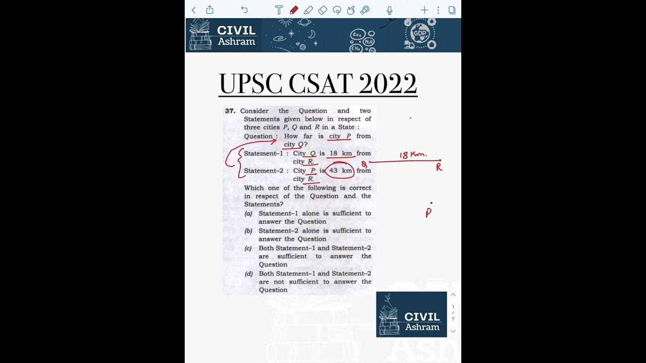 UPSC CSAT 2022 Previous Year Questions (PYQ) Discussion. Series- A (Ques. No.-37) - IAS/IPS/IFS ...