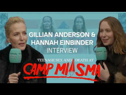 Gillian Anderson & Hannah Einbinder Talk TEENAGE SEX AND DEATH AT CAMP MIASMA | Interview