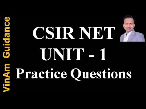 CSIR NET UNIT-1 Practice Questions - YouTube