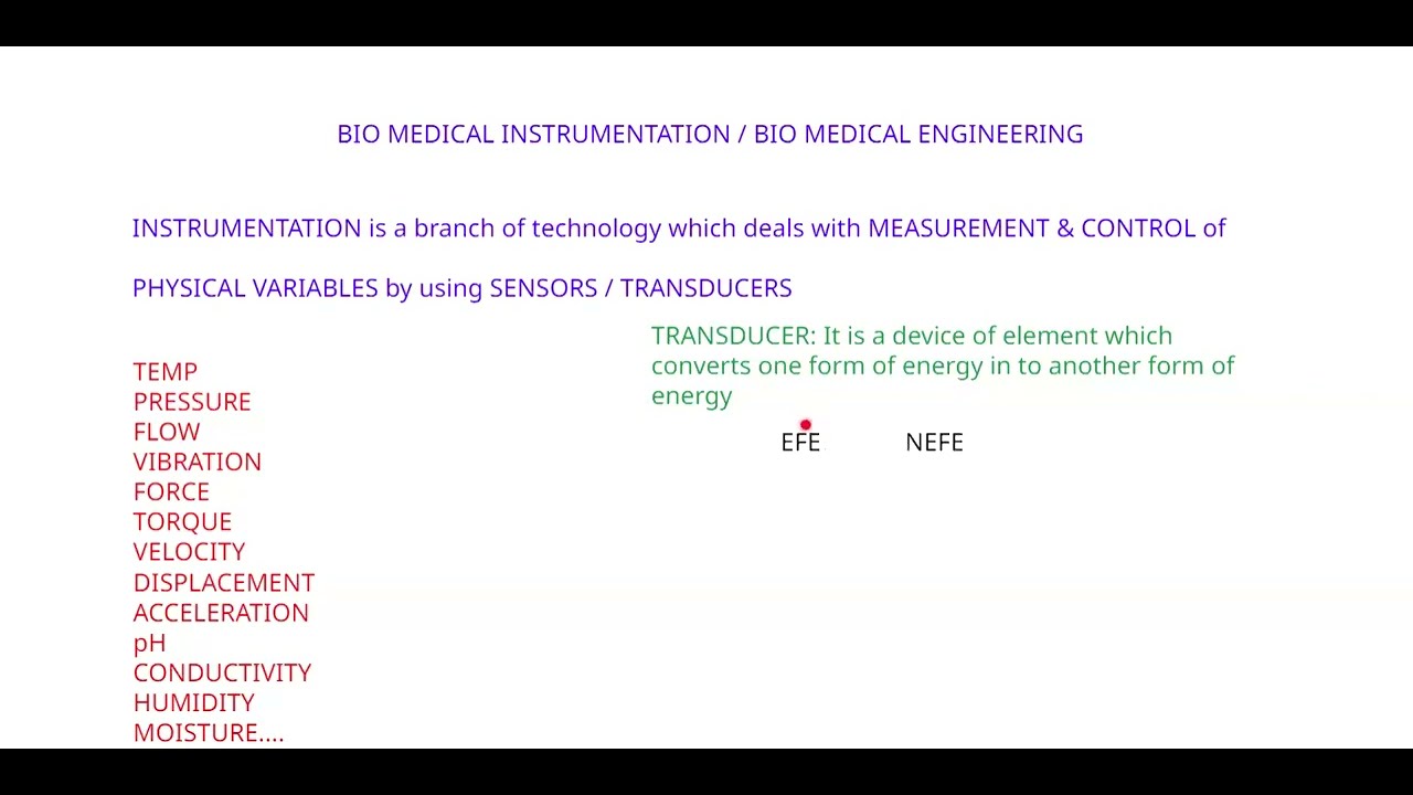 Introduction to Bio medical Instrumentation / Bio medical Engineering ...
