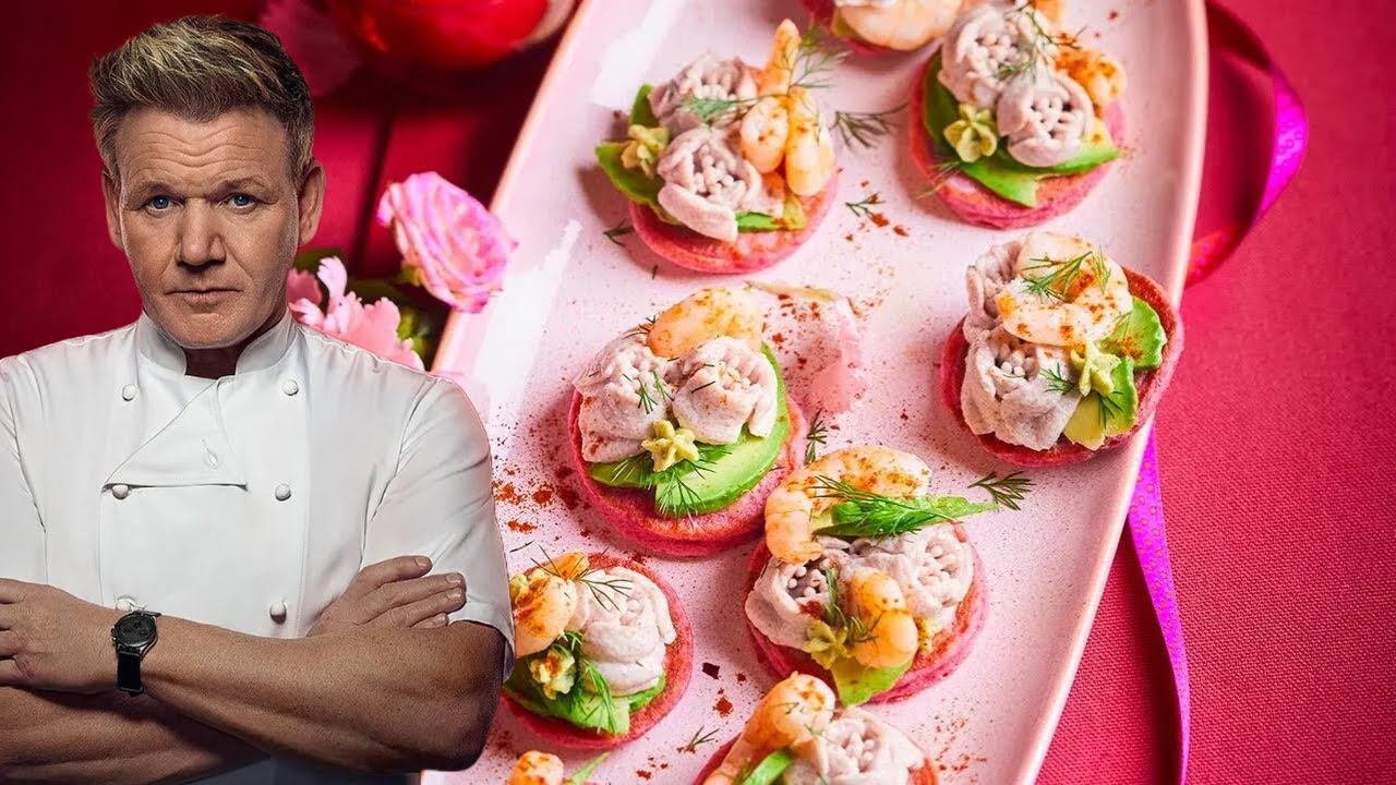 Pink Shrimp Mini Crepes with Tarama | Recipe - YouTube