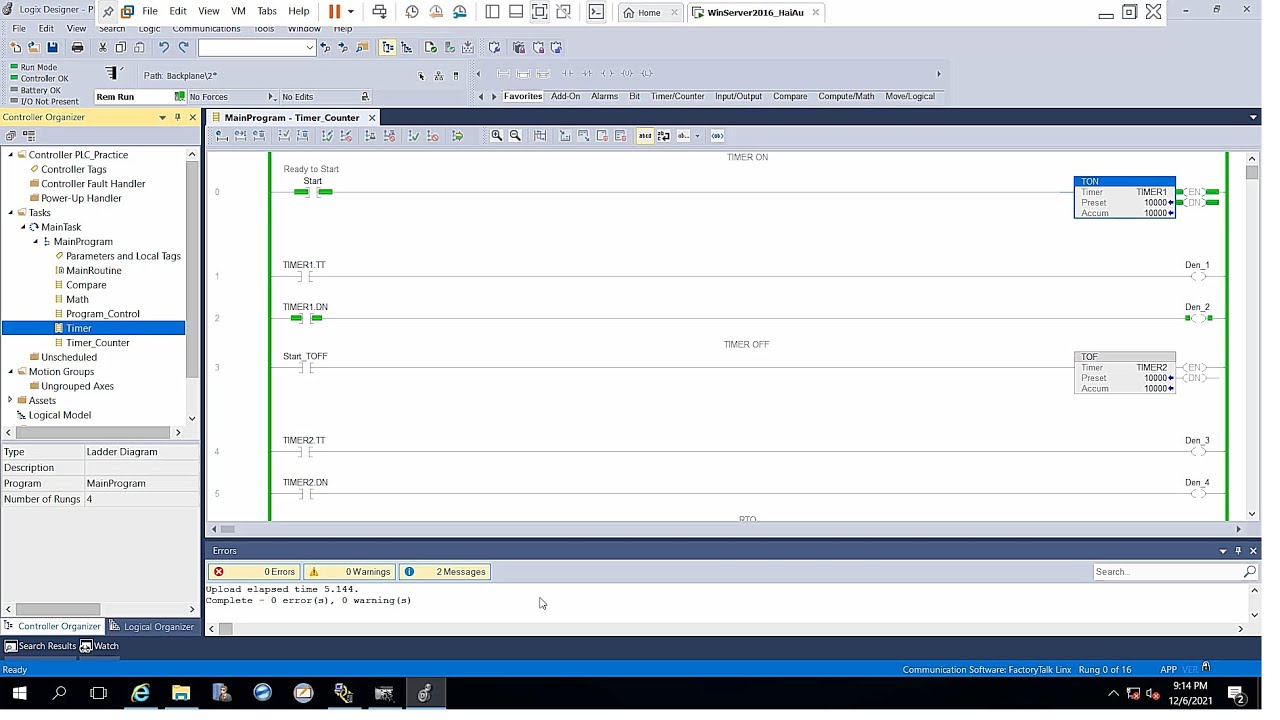 Cách sử dụng lệnh Timer (TON, TOF) - PLC Rockwell Automation - YouTube