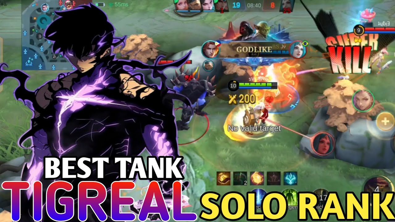 Tigreal Gameplay Unstoppable Solo Leveling Best Tank MLBB part 8 - YouTube