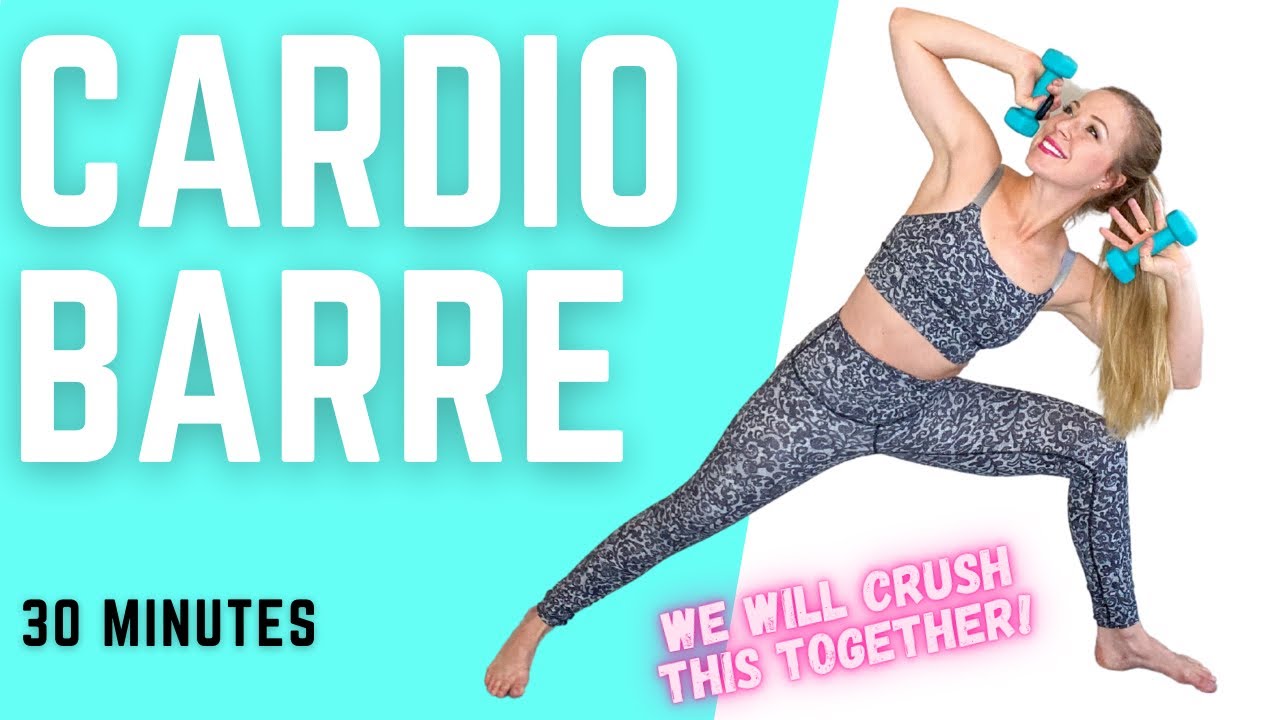 30 MINUTE CARDIO BARRE - Full Body At Home Workout with Weights - YouTube